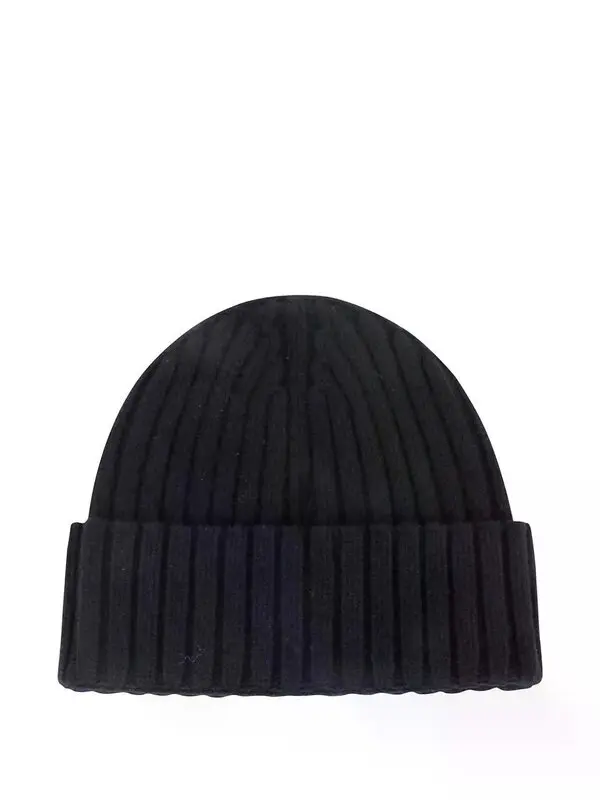 MC2 SAINT BARTH Ribbed Wool Beanie Hat - Black