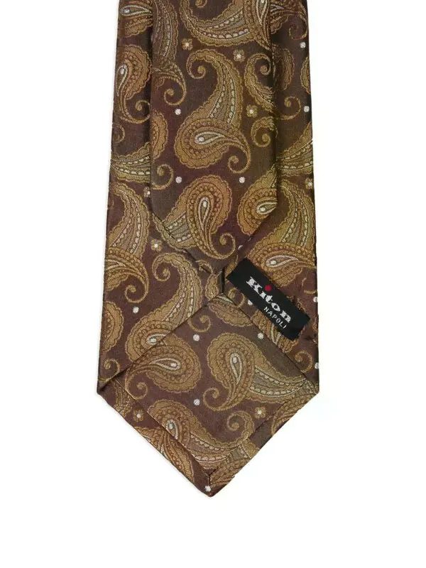 Kiton Paisley-pattern Silk Tie - Brown