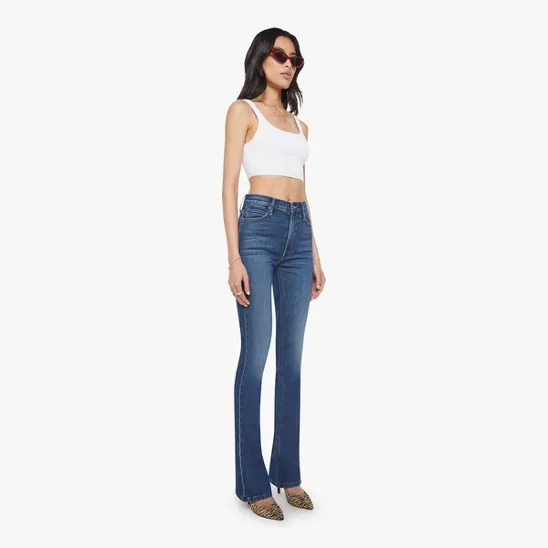 MOTHER High Waisted Runaway Shine On Jeans