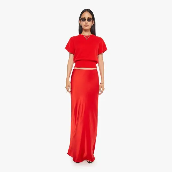 Sablyn Grace Scarlet Silk Maxi Skirt