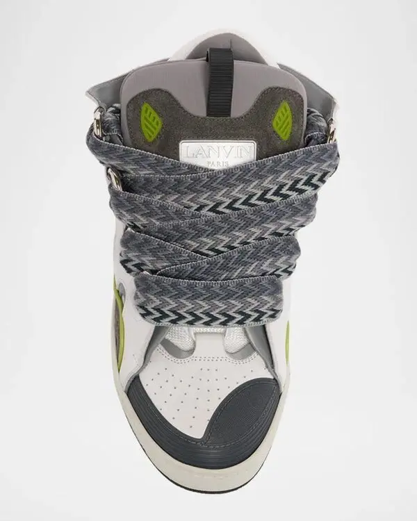 LANVIN Curb Leather Sneakers - Natural