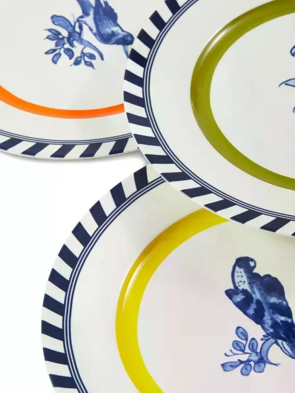 POLSPOTTEN Striped Edge Decorative Plates