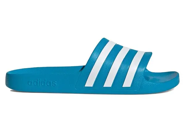 Adidas Adilette Aqua Slides - Solar Blue/cloud White
