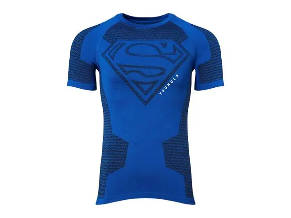 YOUNGLA X Superman Compression Tee Shirt - Blue