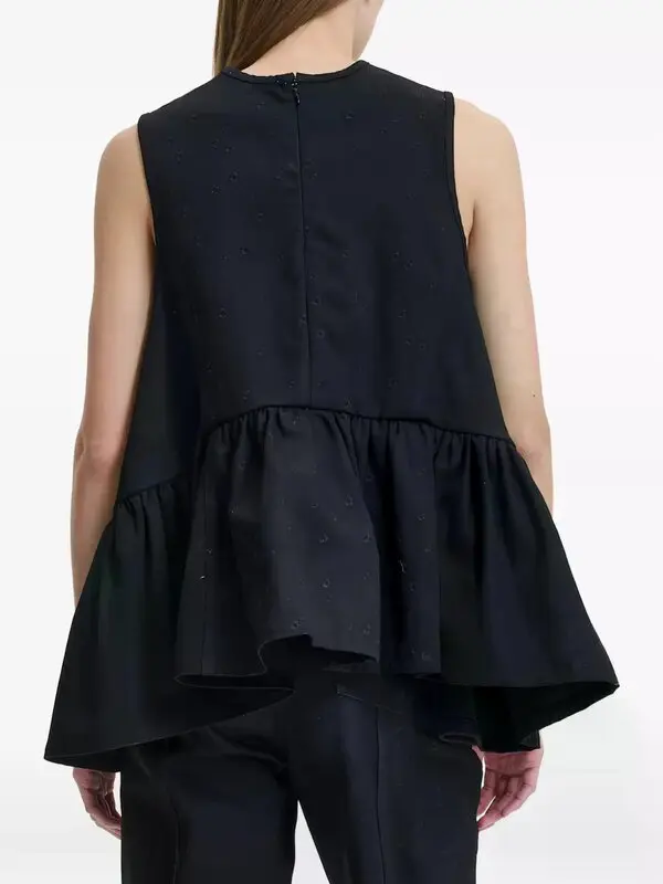 Cecilie Bahnsen Barbara Embroidered Top - Black