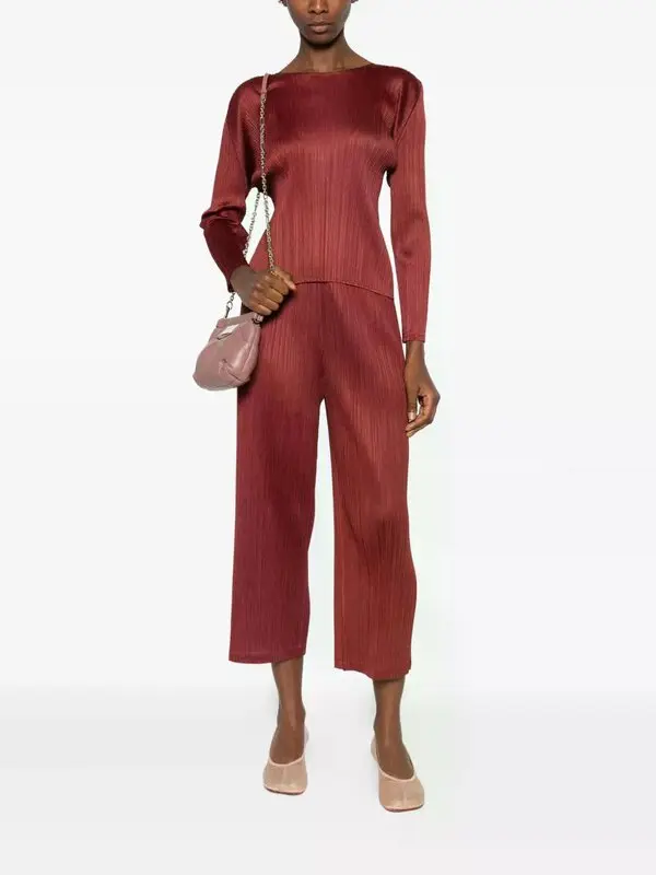Issey Miyake Pleated Trousers - Brown