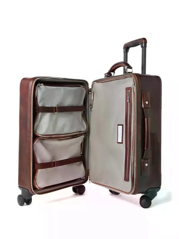 Brunello Cucinelli Leather Wheeled Suitcase - Red