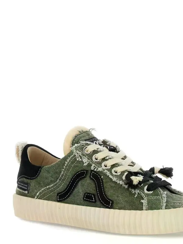 SPRINGA Canvas Frayed-trim Sneakers