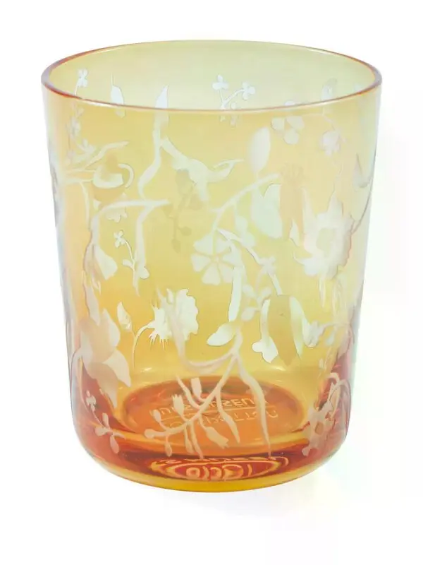 POLSPOTTEN Etched Floral Tumbler - Yellow