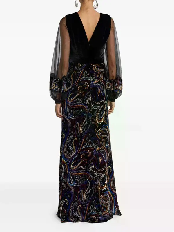 Etro Puff Sleeves Maxi Dress