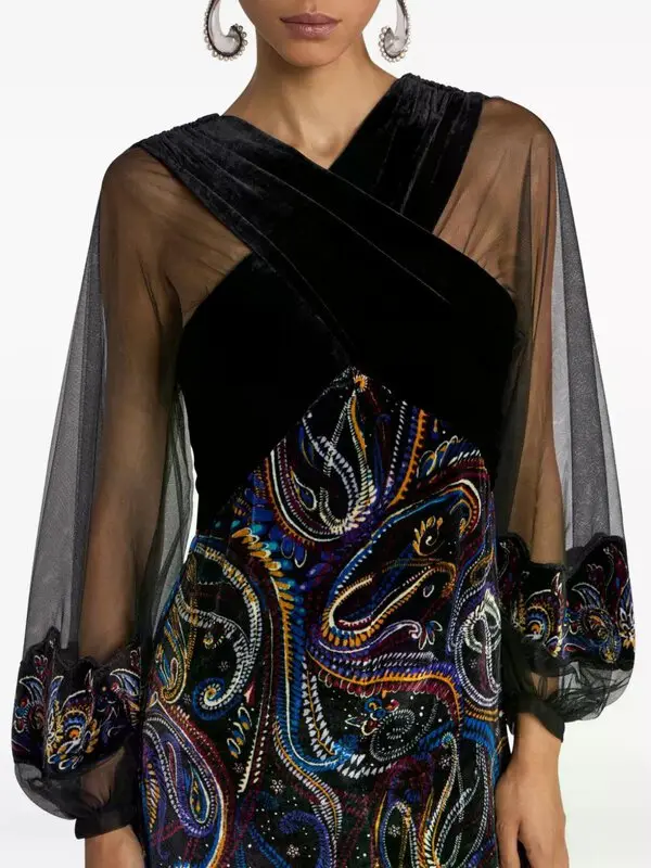 Etro Puff Sleeves Maxi Dress
