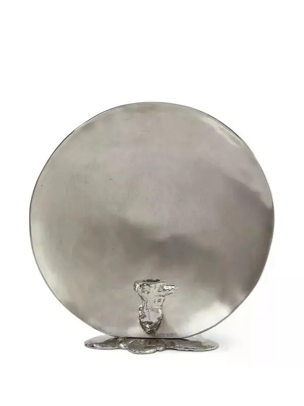 POLSPOTTEN Sculptural Candle Holder - Silver