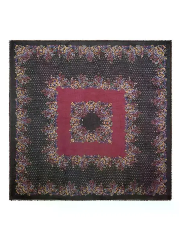 Etro Floral Paisley Cashmere Shawl - Black