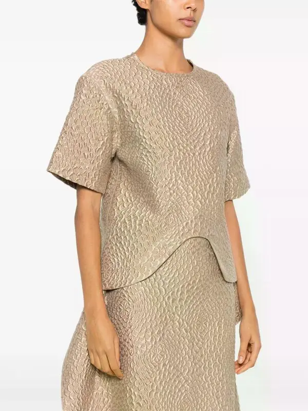 NICCOLO PASQUALETTI Onda Textured Short-sleeve Top