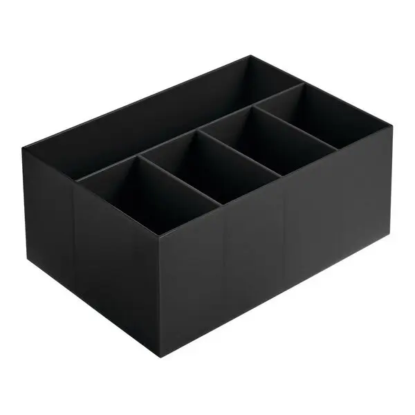 IDESIGN 5-section Divided Vanity Organizer For Cosmetic Storage - Black