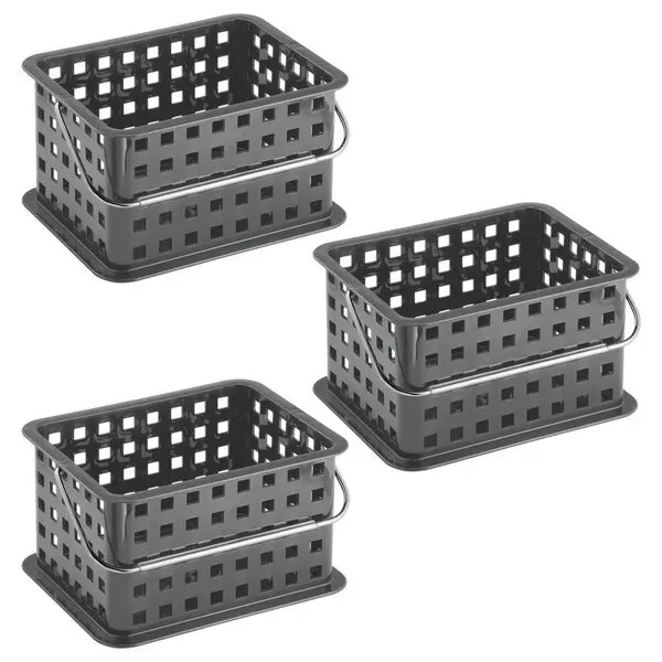 IDESIGN Small Stackable Shower Caddy Basket - Gray
