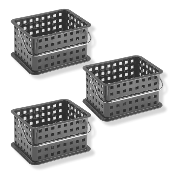 IDESIGN Small Shower Caddy With Handle, Portable And Stackable Shower Organizer - Grey