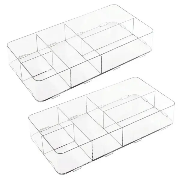 IDESIGN Interlocking 5-section Plastic Drawer Organizer - One-color