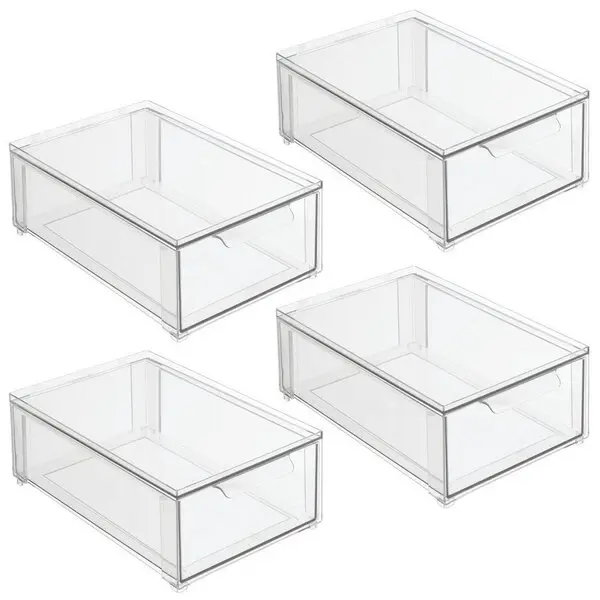 IDESIGN 4-pack Stackable Storage Drawers - One-color