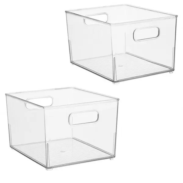 IDESIGN Stackable Bathroom Storage Bin 2-piece Set - One-color