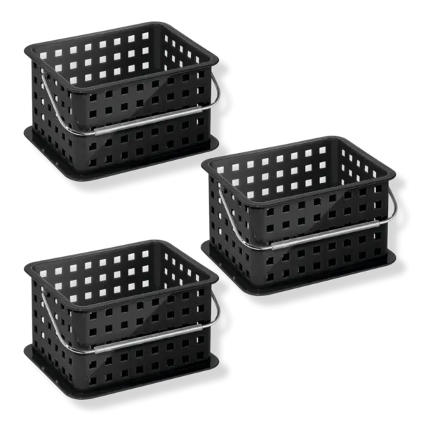 IDESIGN Small Stackable Shower Caddy Basket - Black