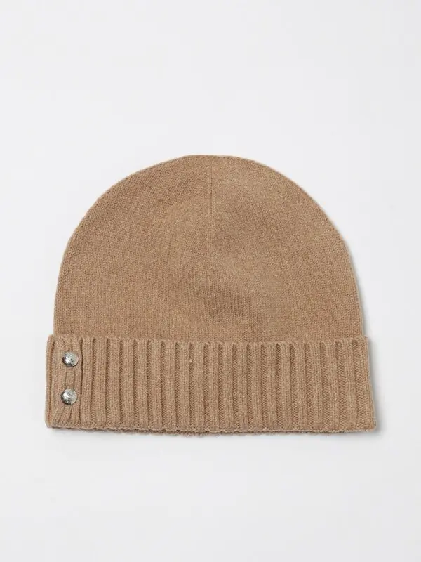 Ralph Lauren Beanie With Gold Tone Embellishments - Camel