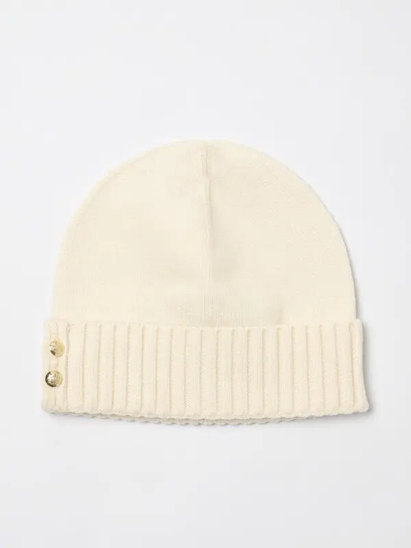 Ralph Lauren Beanie With Gold Tone Embellishments - Natural