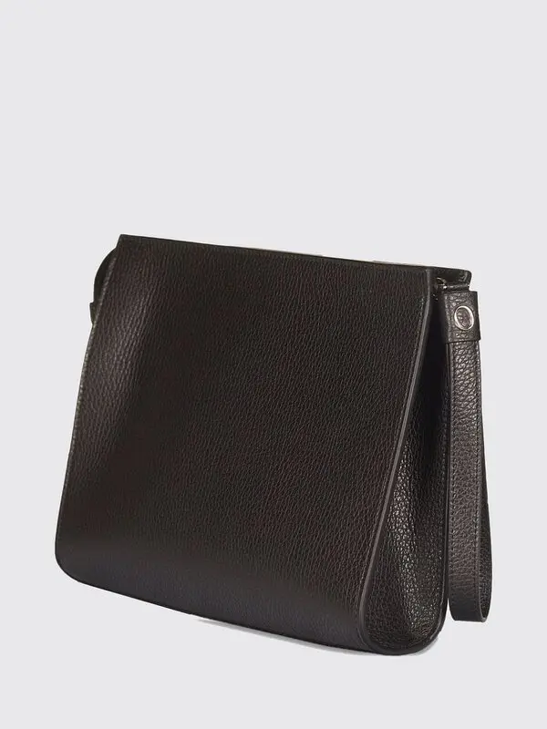 Orciani Grained Calfskin Pouch With Wrist Strap