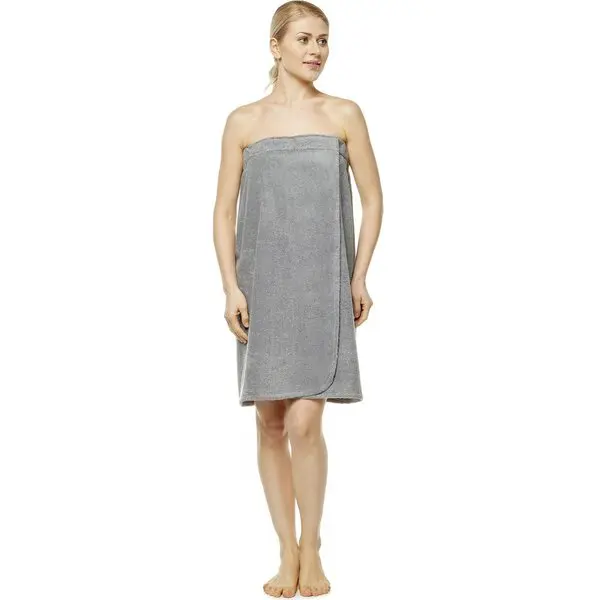 ARUS Gots Certified Organic Cotton Shower Bath Wrap - Gray