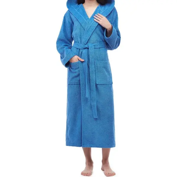 ARUS Paradise Hooded Cotton Bath Robe - Azul