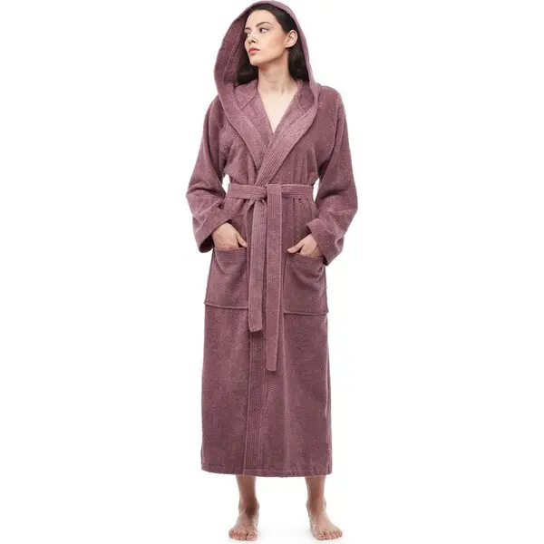 ARUS Paradise Hooded Cotton Bath Robe - Grape