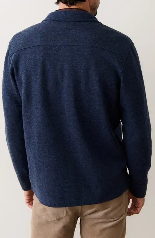 Marine Layer Boiled Wool Overshirt - Navy