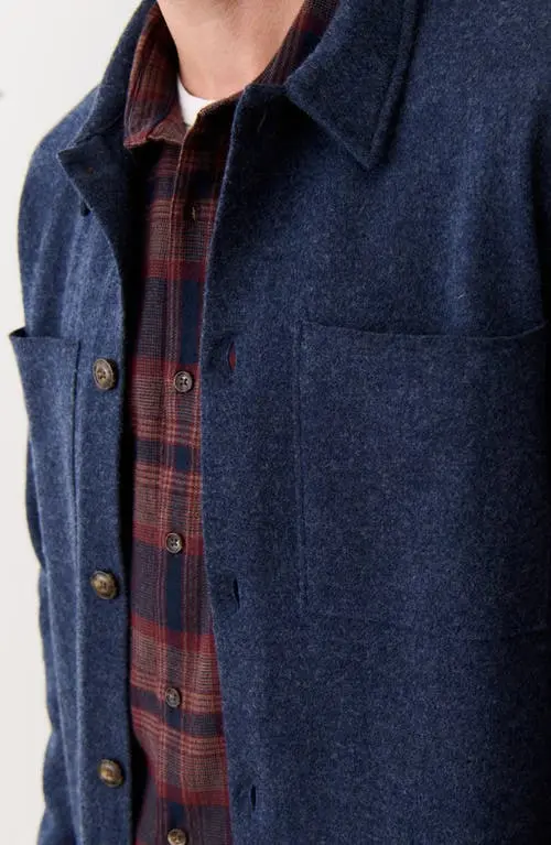Marine Layer Boiled Wool Overshirt - Navy