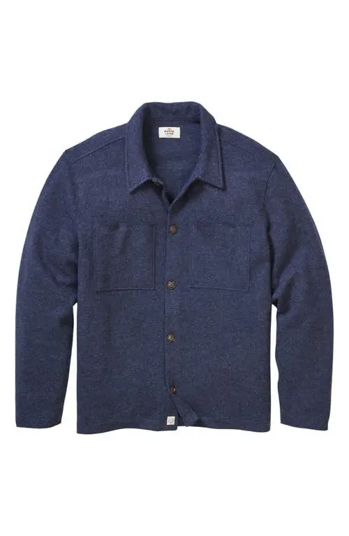 Marine Layer Boiled Wool Overshirt - Navy