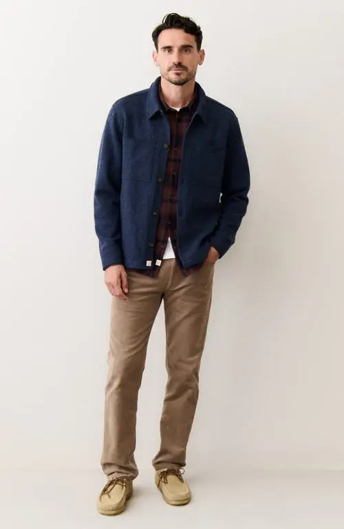 Marine Layer Boiled Wool Overshirt - Navy