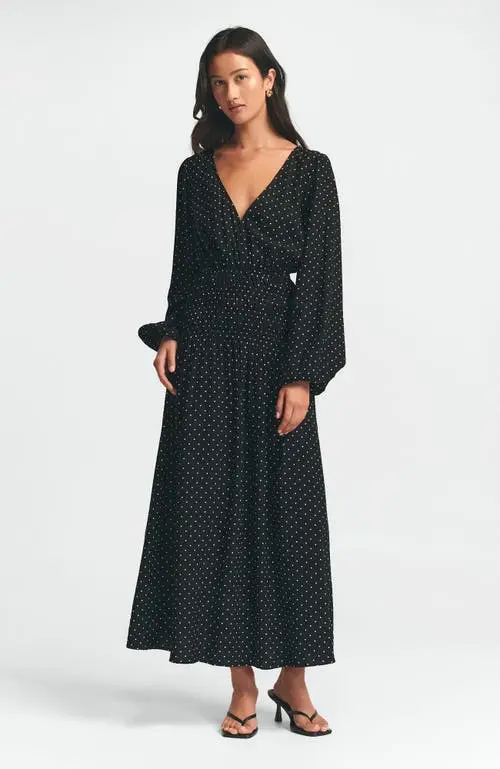ST MRLO May Gather Midi Dress - Black Base Spot