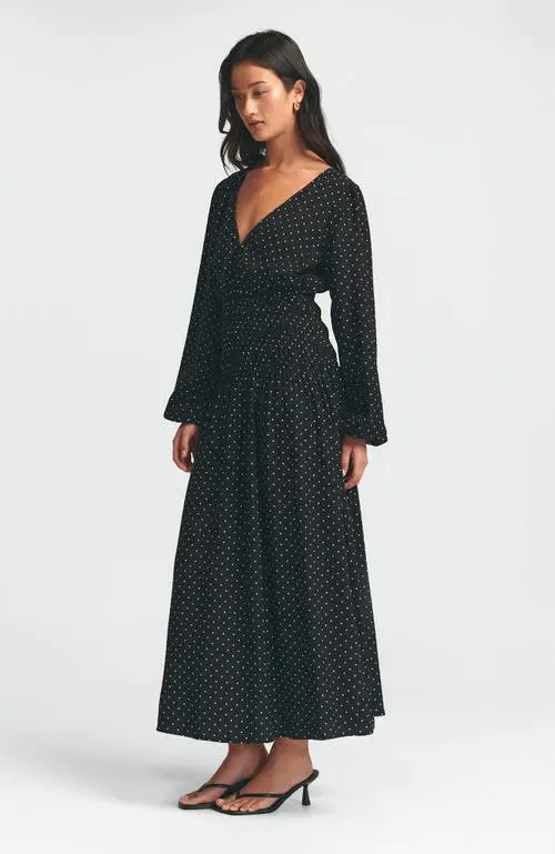 ST MRLO May Gather Midi Dress - Black Base Spot