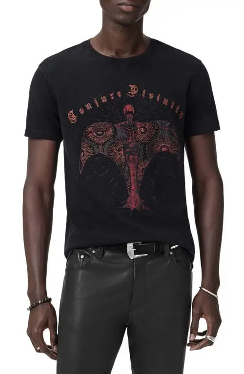 John Varvatos Deco Goddess Embellished Organic Cotton T-shirt