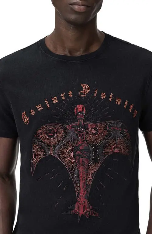 John Varvatos Deco Goddess Embellished Organic Cotton T-shirt