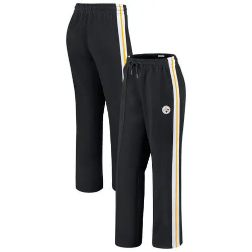 WEAR BY ERIN ANDREWS Pittsburgh Steelers Color-block Straight Leg Pants - Black