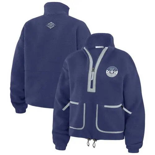 WEAR BY ERIN ANDREWS Toronto Maple Leafs Polar Fleece Half-zip Jacket - Blue