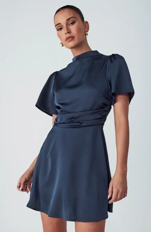WILLA Saray Mini Dress - Navy Blue