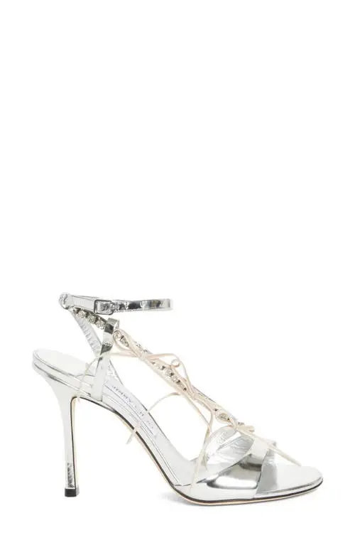 JIMMY CHOO Lula Ankle Strap Sandal - Silver/macaron