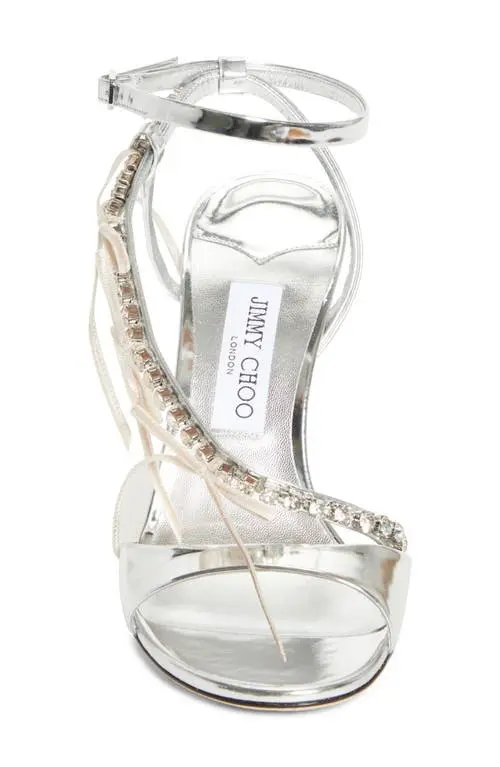 JIMMY CHOO Lula Ankle Strap Sandal - Silver/macaron