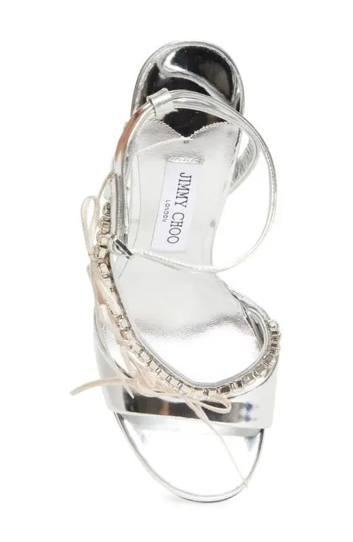 JIMMY CHOO Lula Ankle Strap Sandal - Silver/macaron