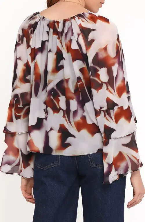 PETAL & PUP Printed Ruffle-sleeve Top