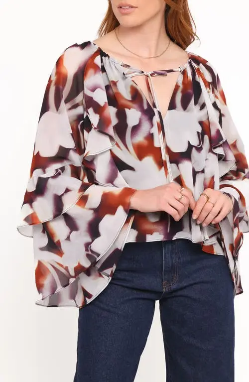 PETAL & PUP Printed Ruffle-sleeve Top