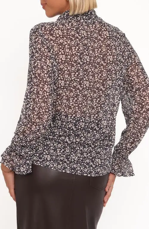 PETAL & PUP Eveline Sheer Floral Button Top