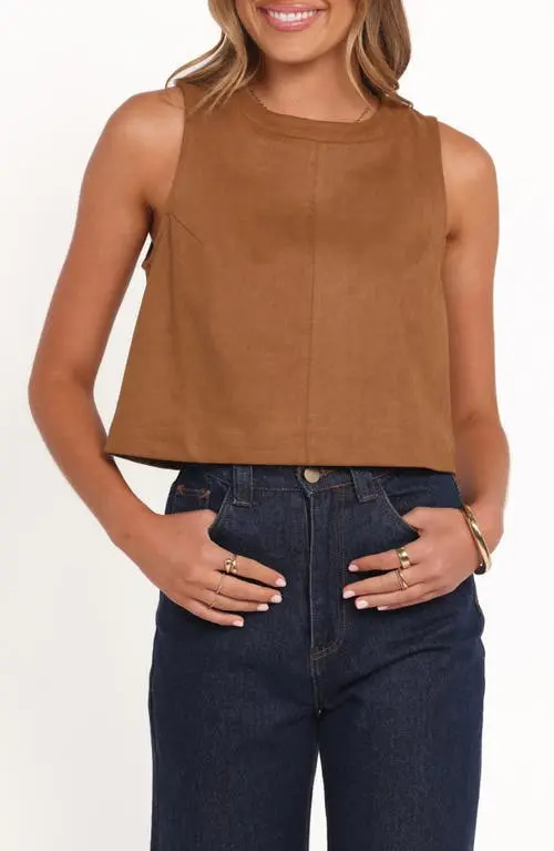 PETAL & PUP Charles Faux Suede Sleeveless Top