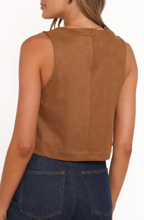 PETAL & PUP Charles Faux Suede Sleeveless Top